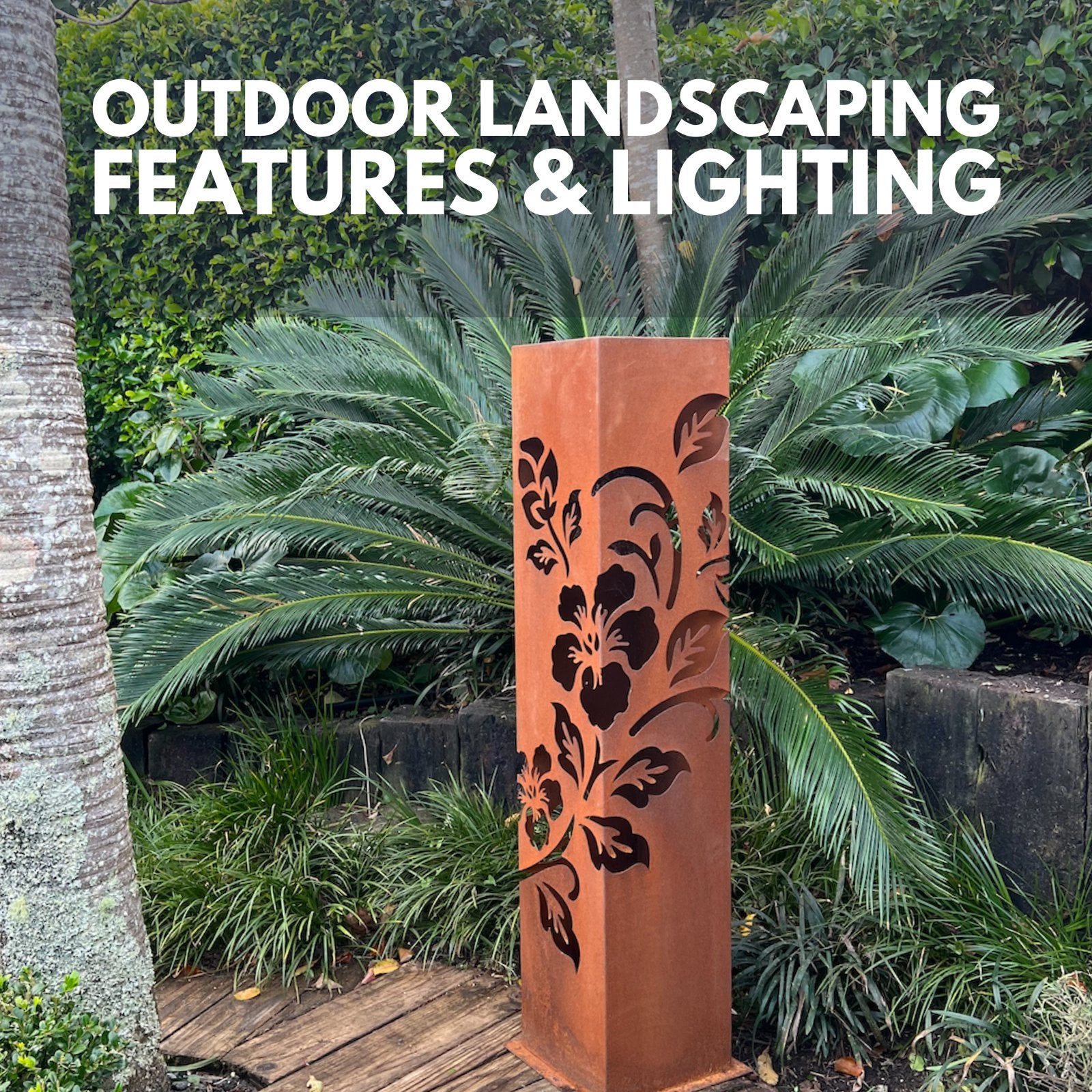 NZ-Made Corten Steel Garden Sculptures | Laser Cut Art with LED ...