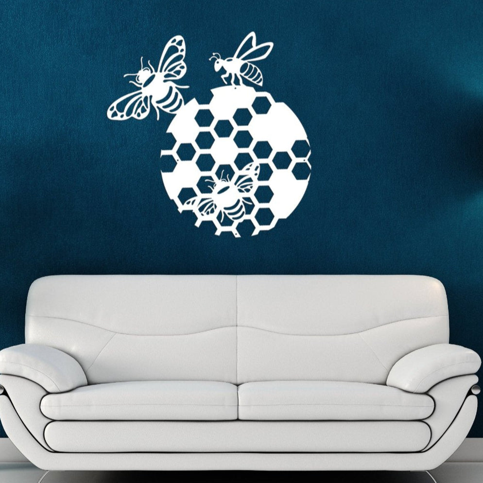 Honey Bee in Beehive - Laser cut wall Art – Design Junction NZ