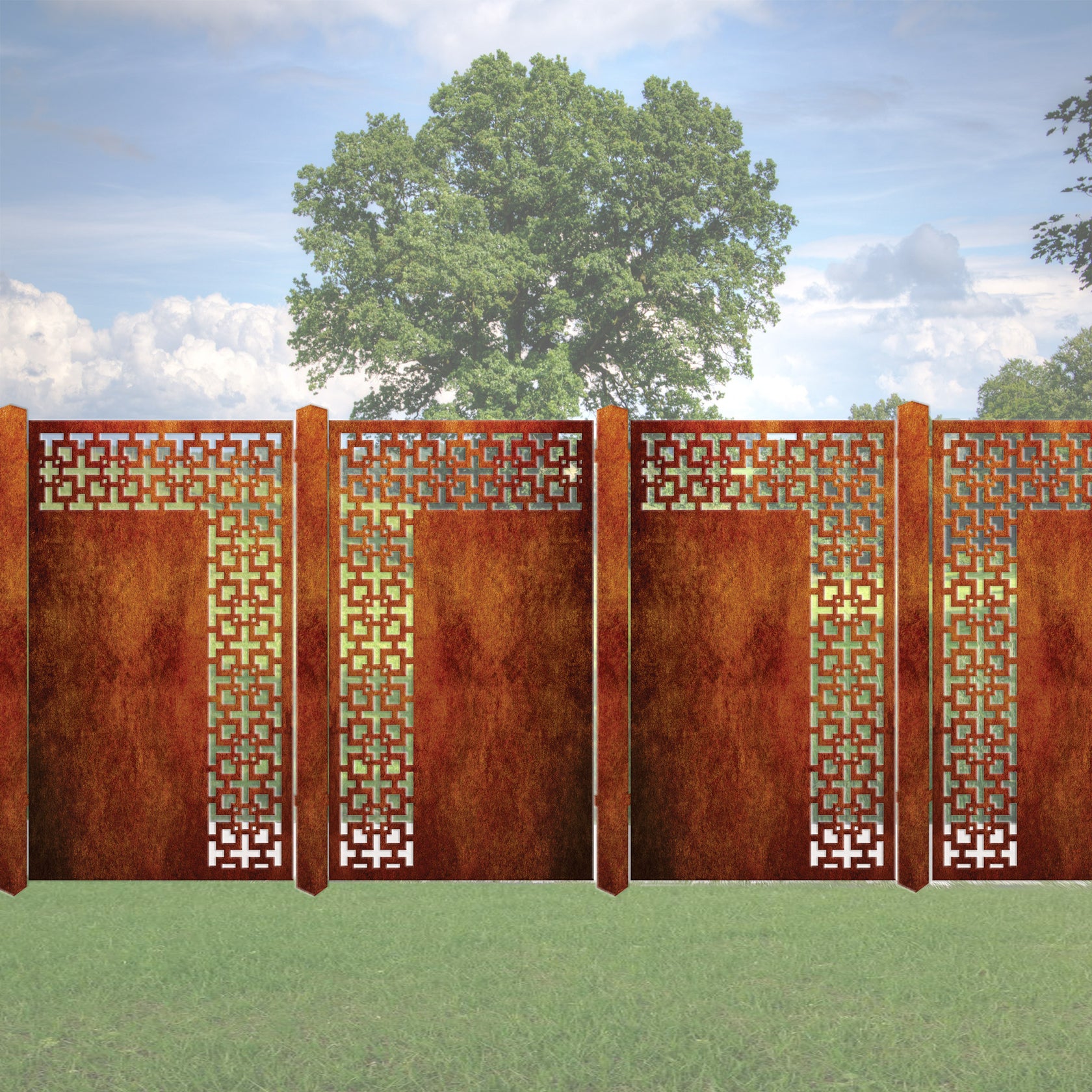 Combination Fence Panel - Square in Square – Design Junction NZ